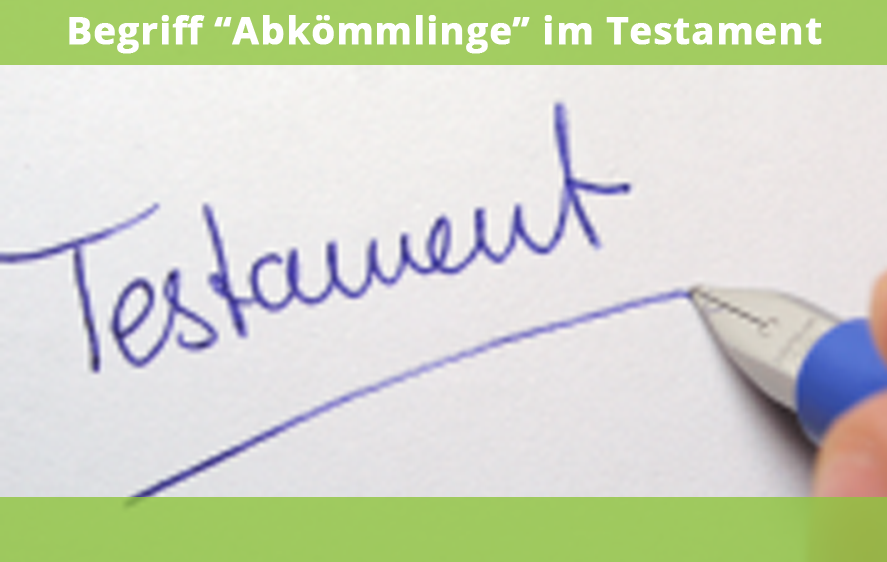 Begriff "Abkömmlinge" im Testament und dessen Handhabung
